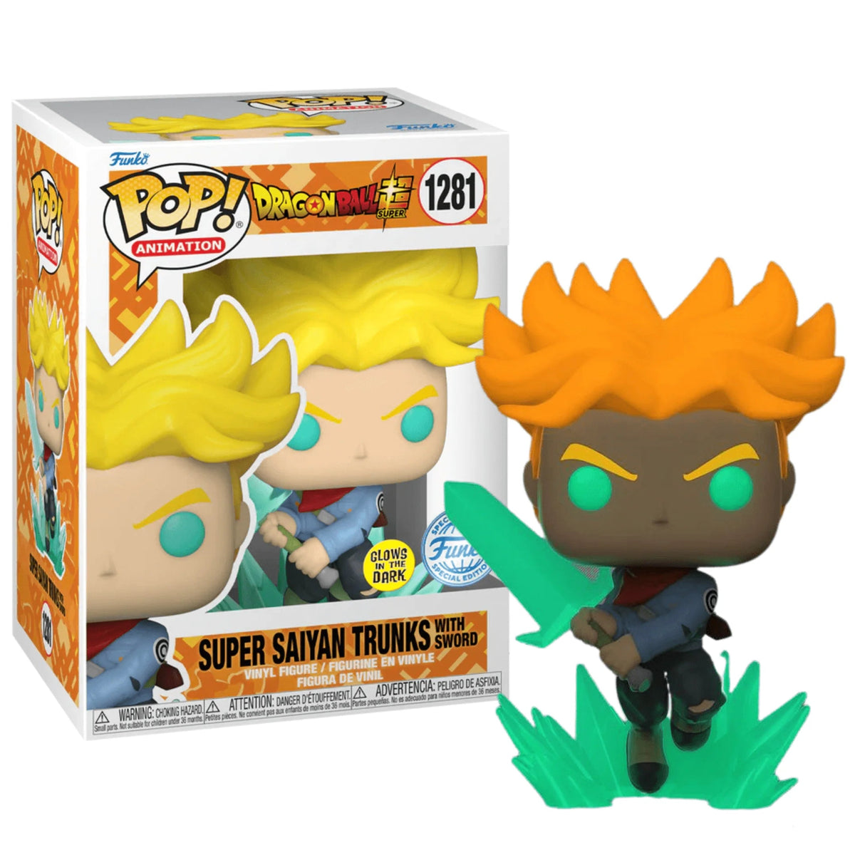 Funko POP! Dragon Ball Super - Super Saiyan Trunks #1281 GITD Pop Vinyl ...